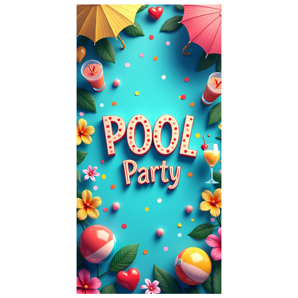 LUUFILx Pool Party Backdrop Outdoor Event Decorations Summer Background ...