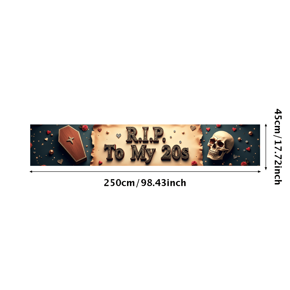LUUFILx RIP To My 20's Celebration Banner Skulls Party Decoration ...