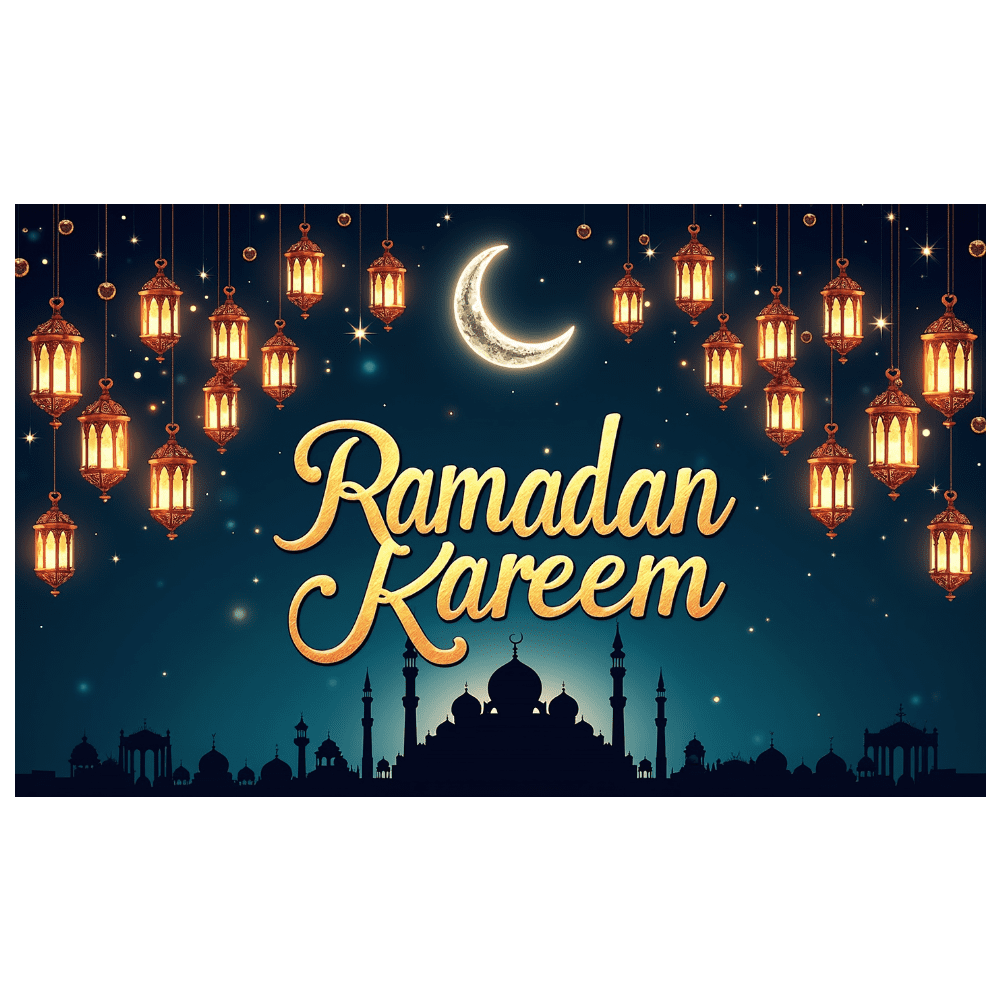 LUUFILx Ramadan Kareem Festive Lantern Backdrop Decoration for ...