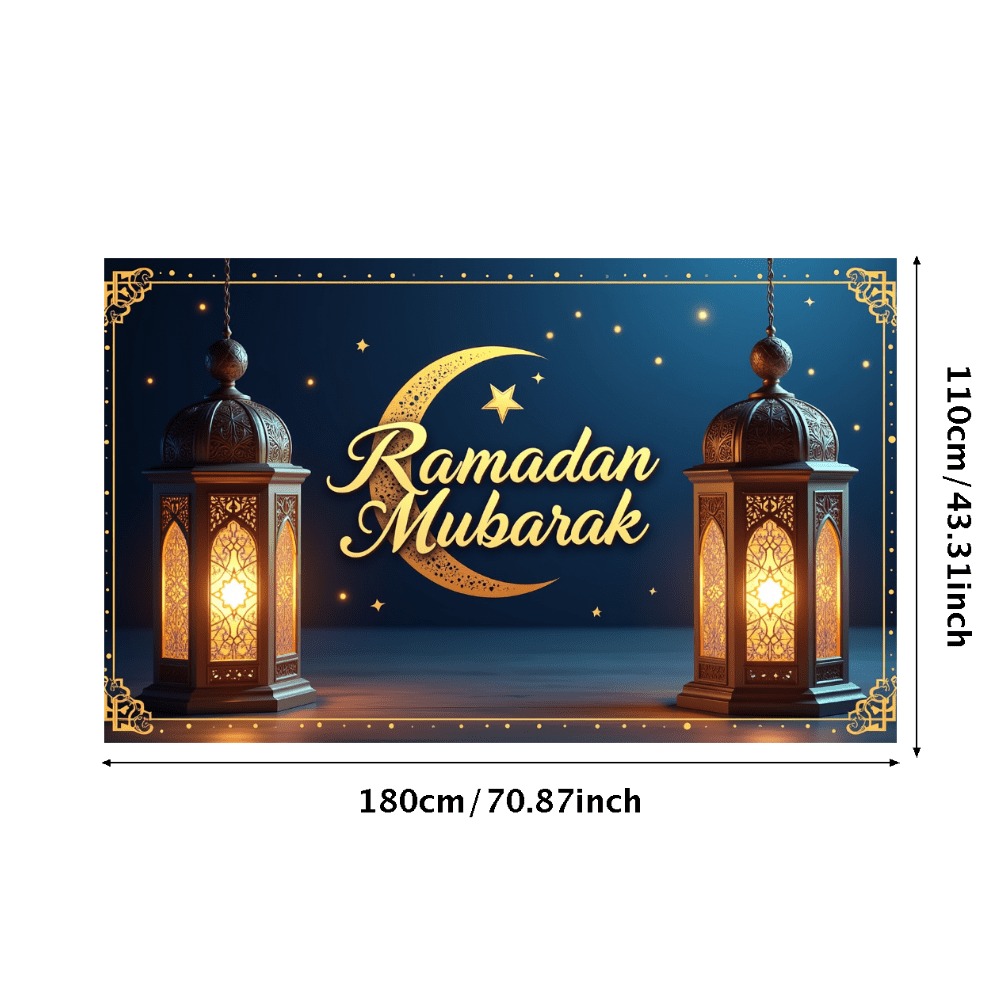 LUUFILx Ramadan Mubarak Lantern Background Banner Celebration Eid ...