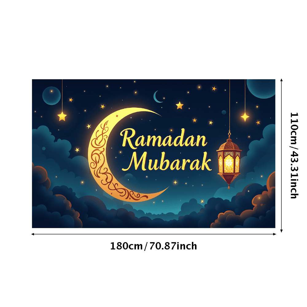 LUUFILx Ramadan Mubarak Lantern Background Banner Celebration Eid ...