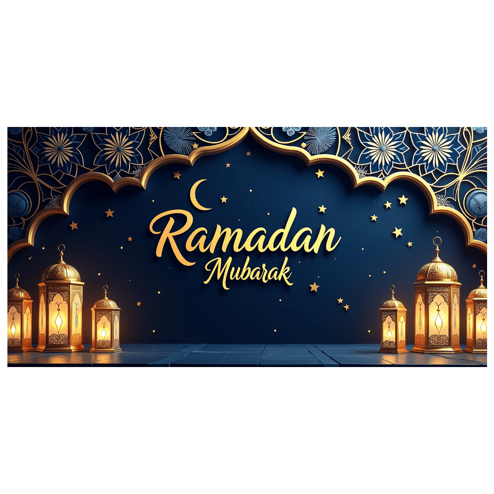 LUUFILx Ramadan Mubarak Lantern Banner Eid Decoration Hanging Crescent ...