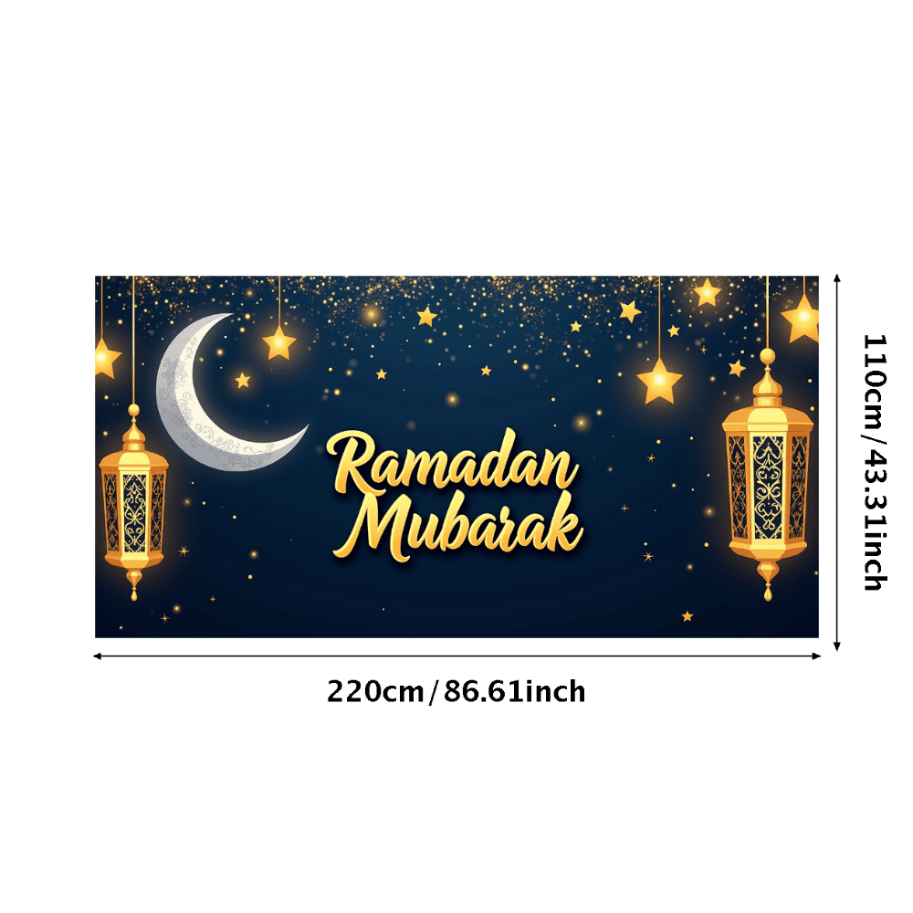 LUUFILx Ramadan Themed Backdrop Banner with Crescent Moon Star Lantern ...