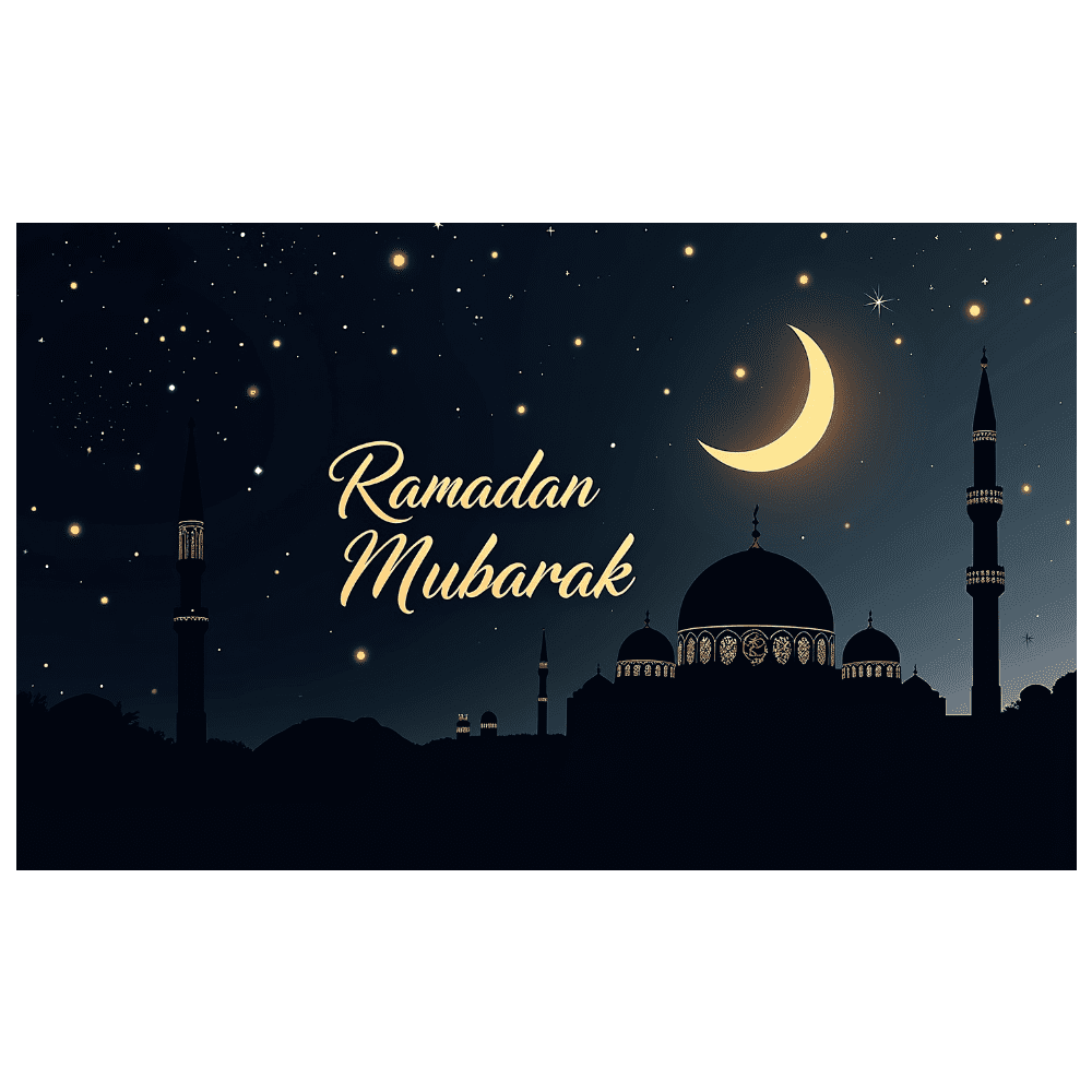 LUUFILx Ramadan Themed Elegant Golden Crescent Banner Backdrop Party ...
