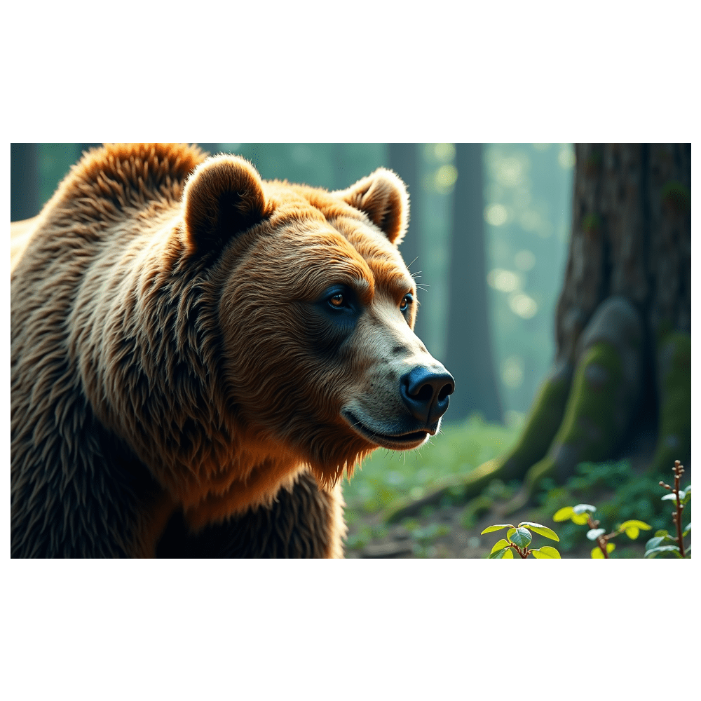 LUUFILx Realistic Brown Bear Design Background Backdrop Banner Party ...