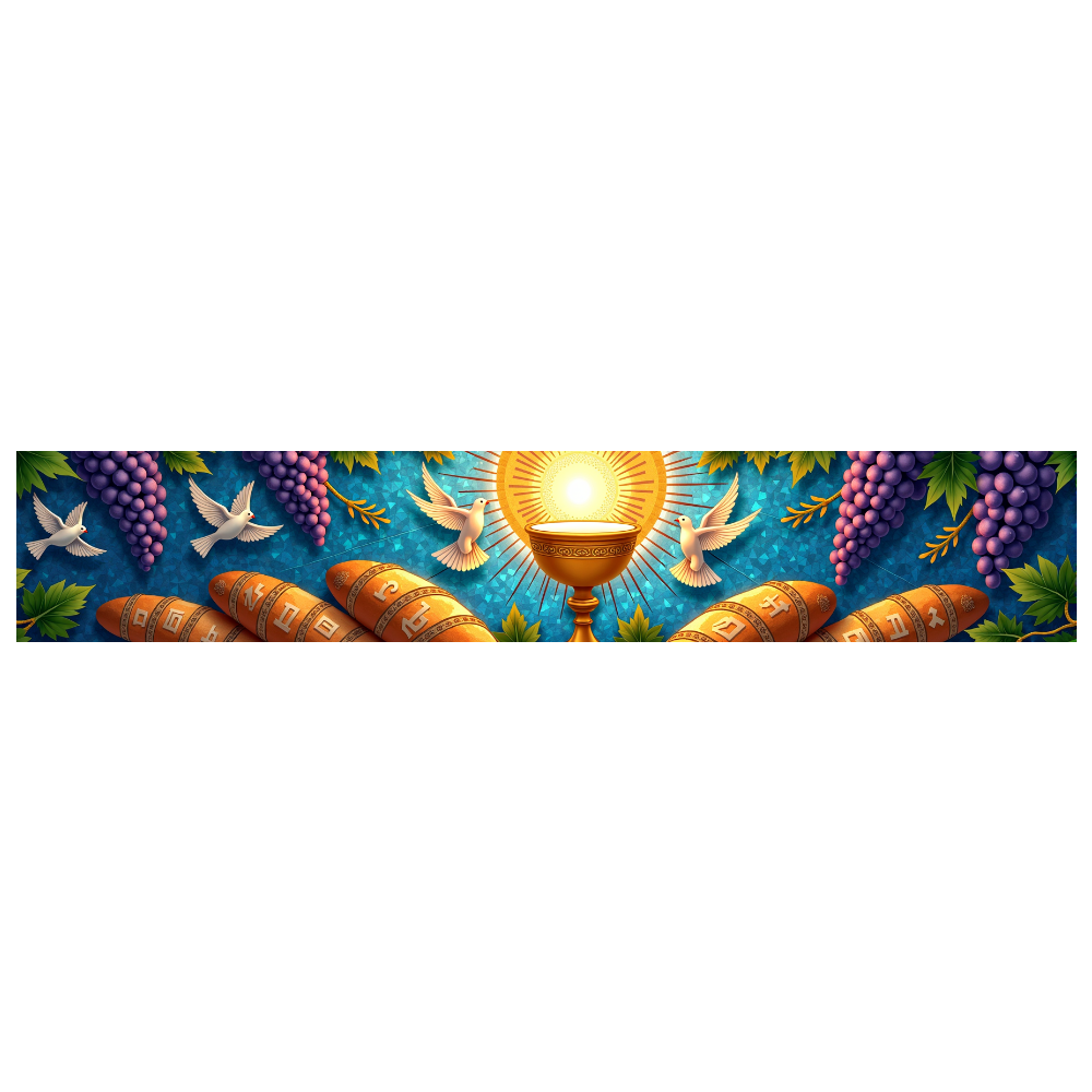 LUUFILx Religious Themed Stained Glass Style Banner with Dove Grape ...