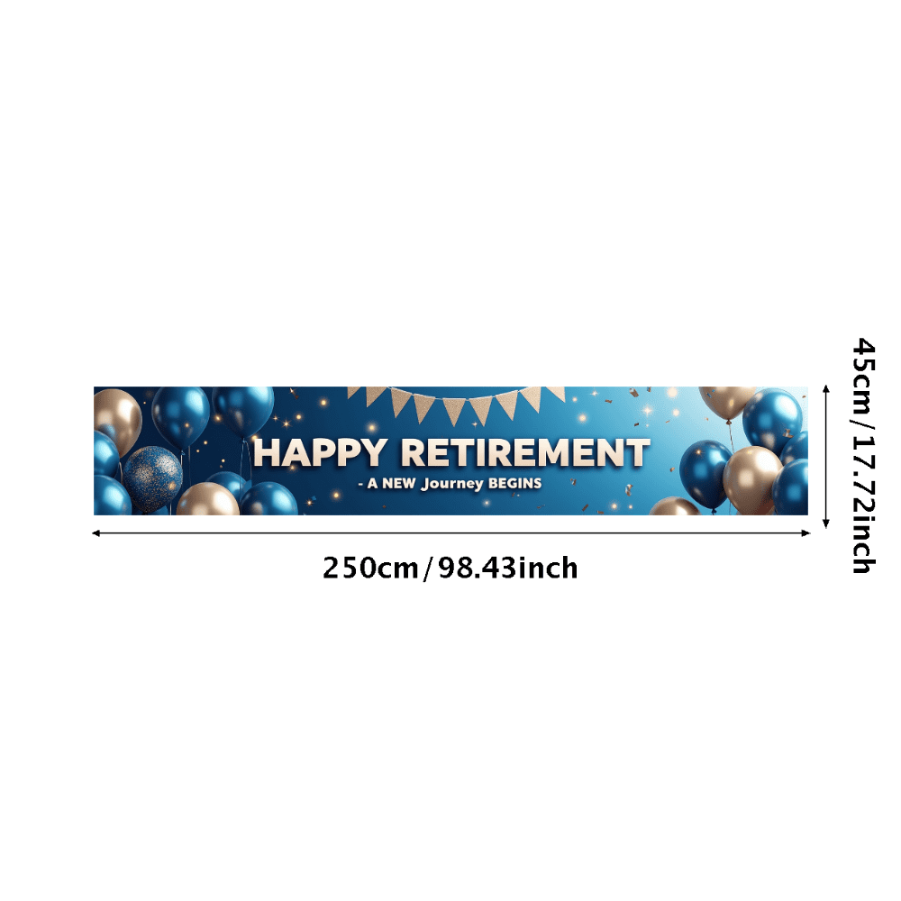 LUUFILx Retirement Backdrop Banner Blue Balloons Stars Decoration Party ...