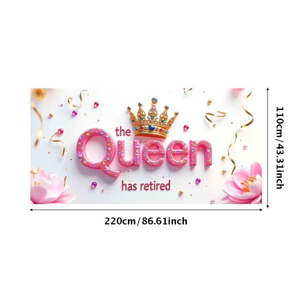LUUFILx Retirement Party Decorative Banner with Crown Flower Star ...