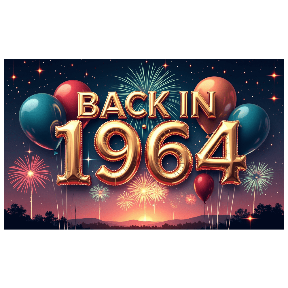 LUUFILx Retro 1964 Celebration Banner Photography Props Birthday Party ...