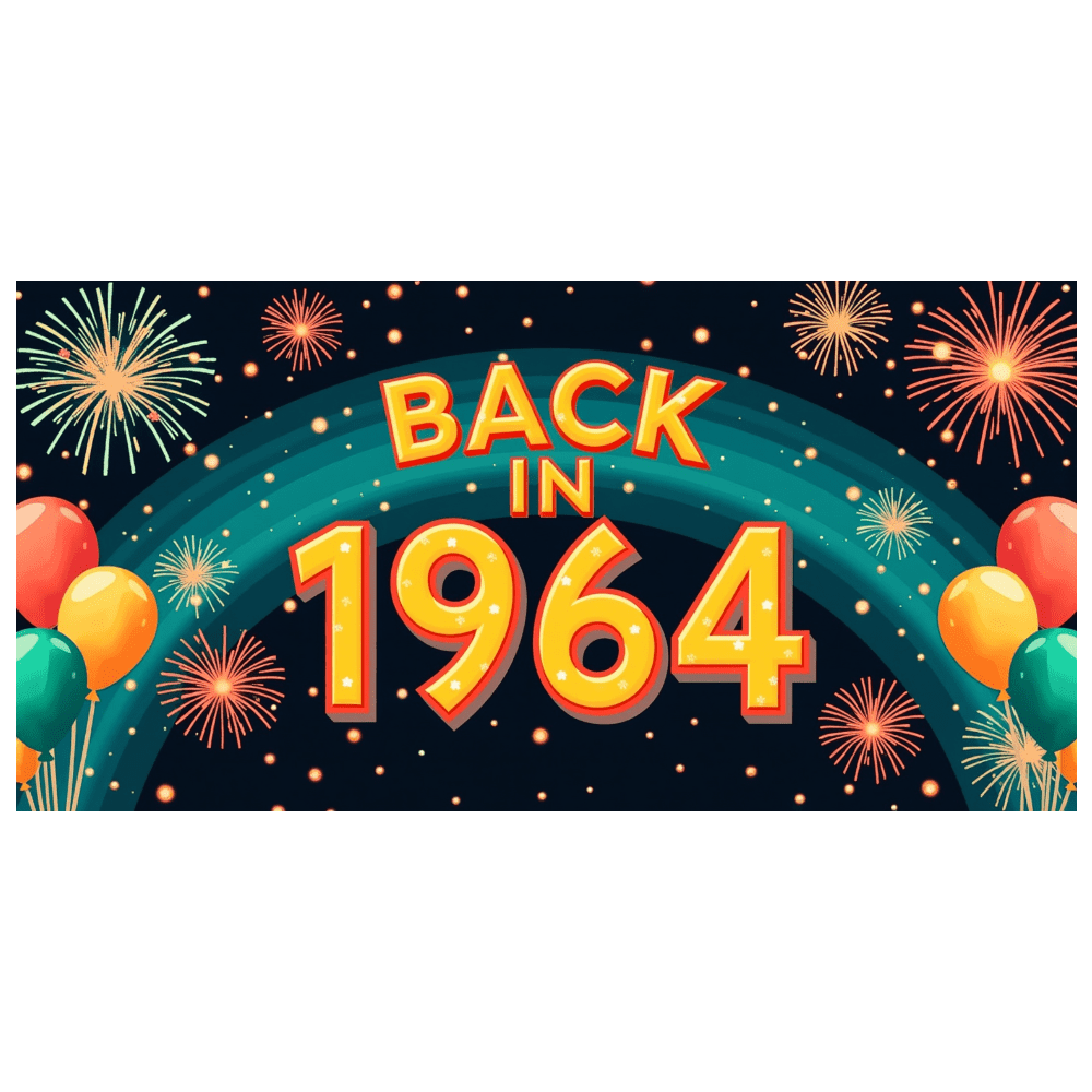 LUUFILx Retro 1964 Celebration Banner Photography Props Birthday Party ...