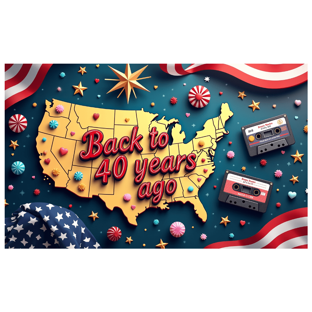 LUUFILx Retro 80s Backdrop Banner United States Map Party Decorations ...