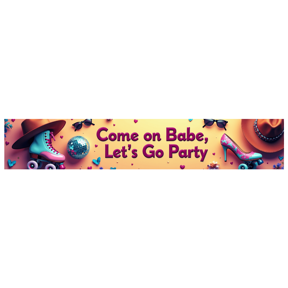 LUUFILx Retro Party Banner Colorful Roller Skate Disco Ball Backdrop ...