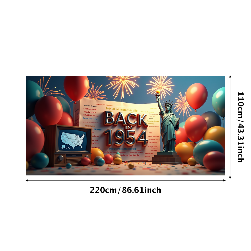 LUUFILx Retro Themed Backdrop Banner with Statue of Liberty Fireworks ...