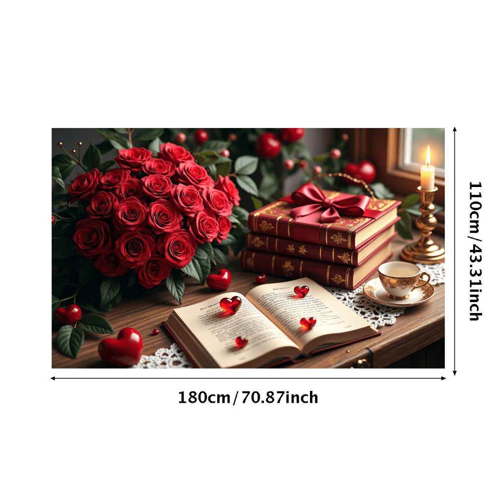 LUUFILx Romantic Valentine Love Roses Decorative Backdrop Banner for ...