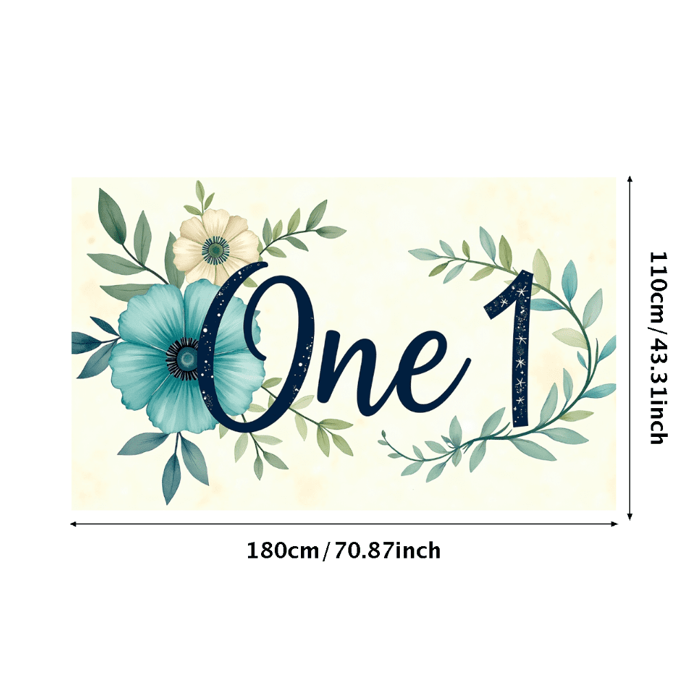 LUUFILx Rustic Burlap Banner with Floral Elements and the Word One ...