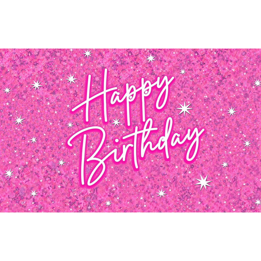LUUFILx Shiny Pink Birthday Backdrop for Lady Girls Women Neon Happy Birthday Photography ...
