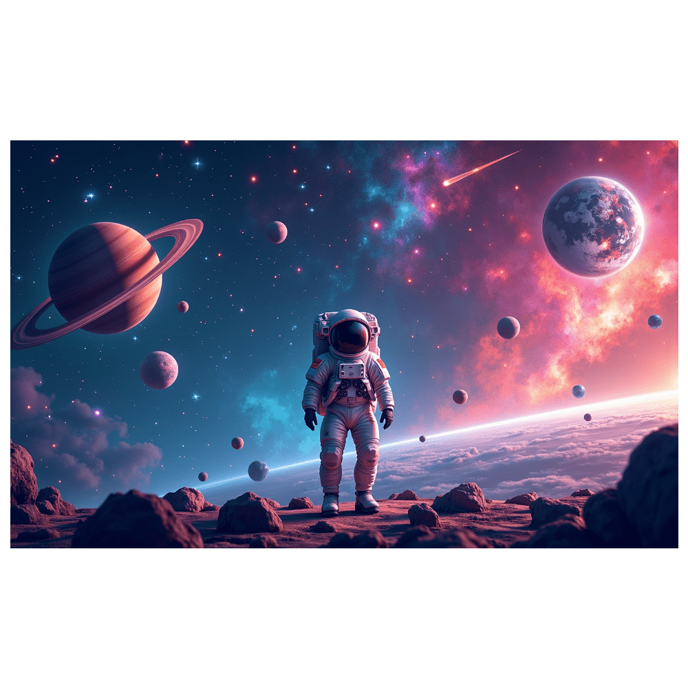 LUUFILx Space Themed Backdrop Banner Outer Space Adventure Astronaut ...