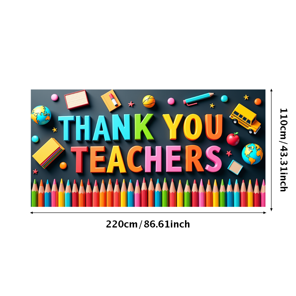 LUUFILx Space Themed Thank You Teachers Banner Backdrop Background ...