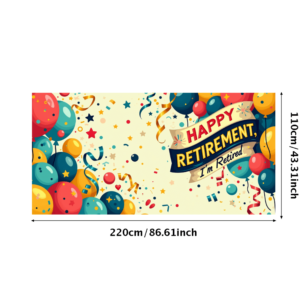 LUUFILx Sparkling Happy Retirement Banner with Gold Lettering and ...
