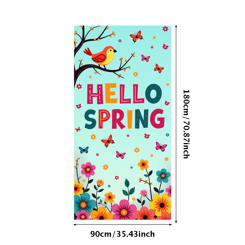 LUUFILx Spring Themed Banner Bright Floral Design Colorful Butterfly ...