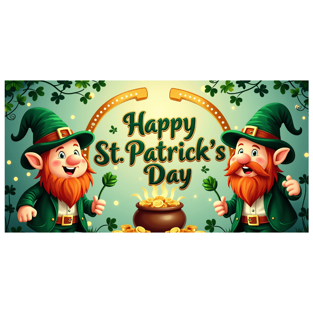 LUUFILx St Patricks Day Backdrop Banner Leprechaun Party Decor Lucky ...