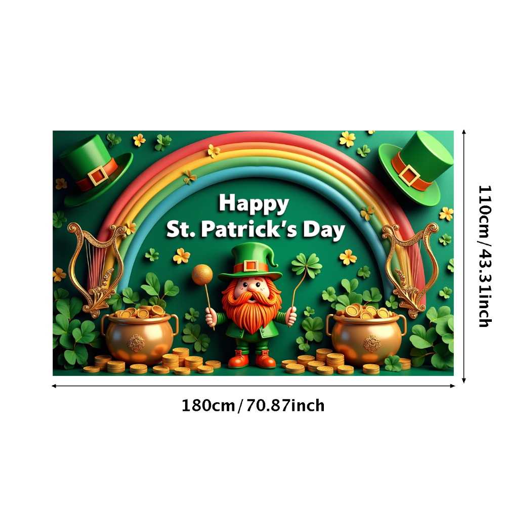 LUUFILx St Patricks Day Backdrop Banner Leprechaun Party Decor Lucky ...