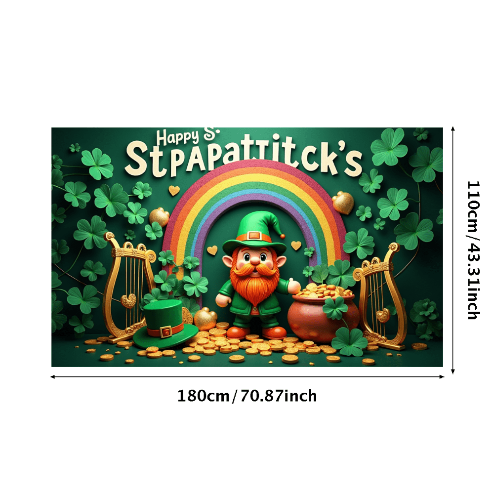 LUUFILx St Patricks Day Backdrop Banner Leprechaun Party Decor Lucky ...