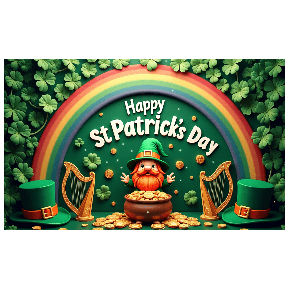 LUUFILx St Patricks Day Backdrop Banner Leprechaun Party Decor Lucky ...