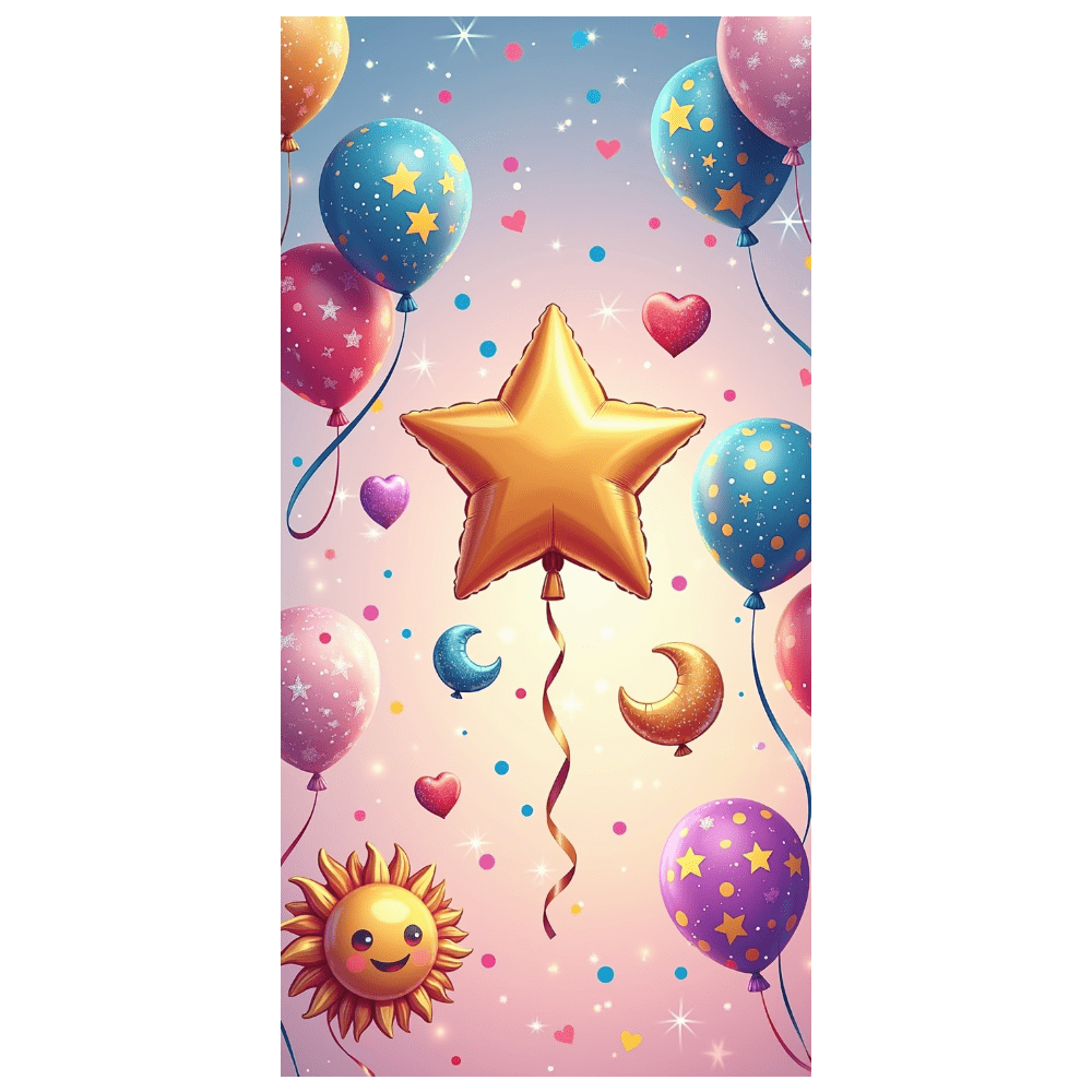 LUUFILx Star Balloon Backdrop Party Decorations Colorful Background ...