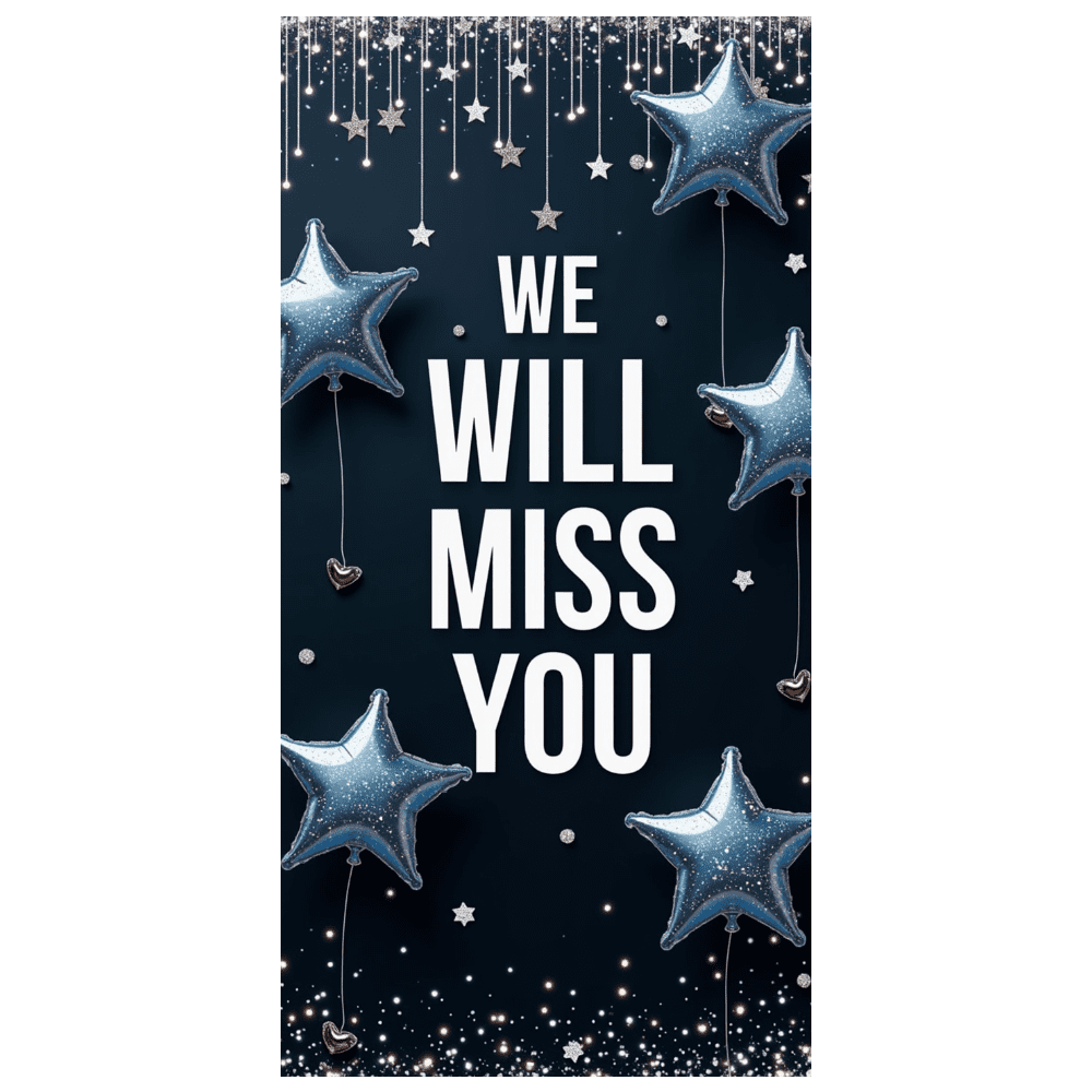 LUUFILx Starry Night We Will Miss You Backdrop Farewell Banner Event ...