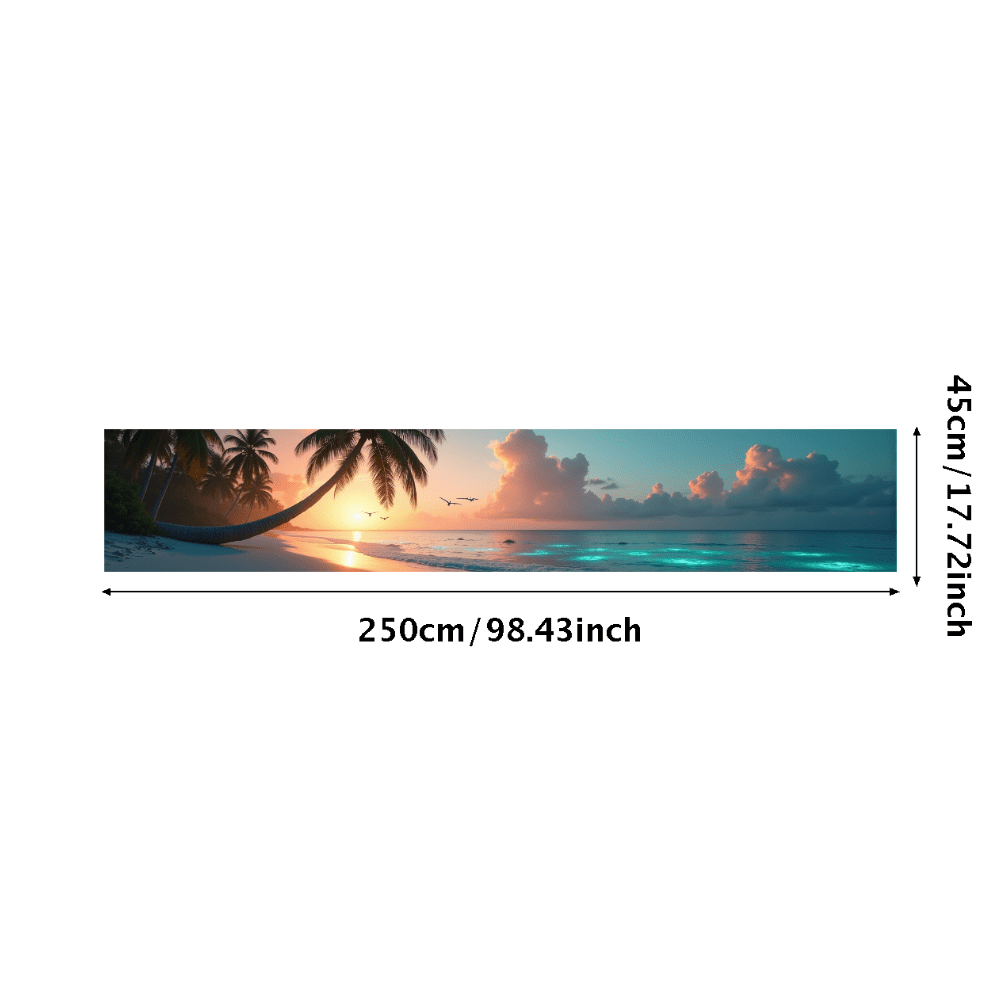 LUUFILx Stunning Tropical Beach Sunset Banner with Palm Tree and Flying ...