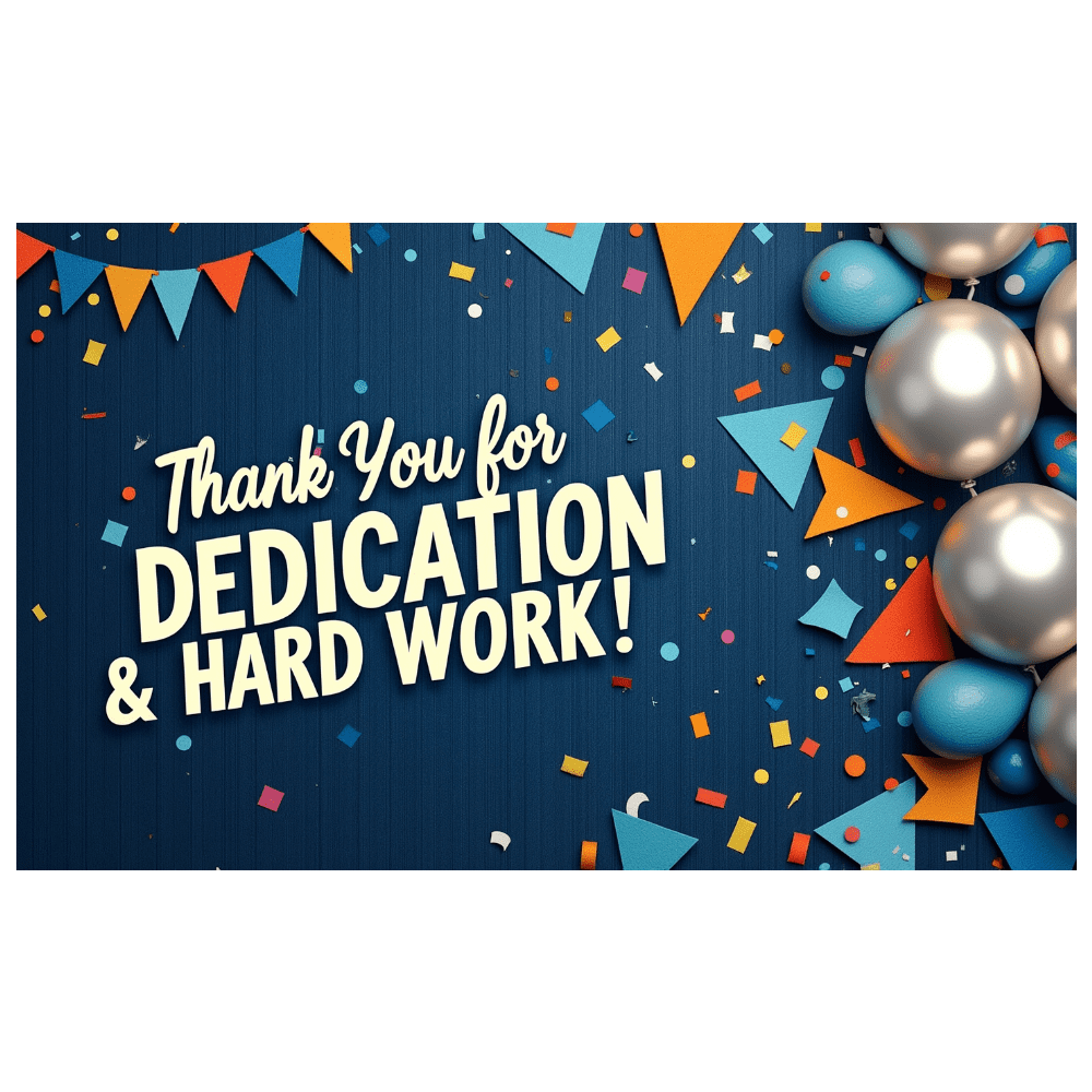 LUUFILx Teal Background Thank You Banner with Balloon Elements Party ...