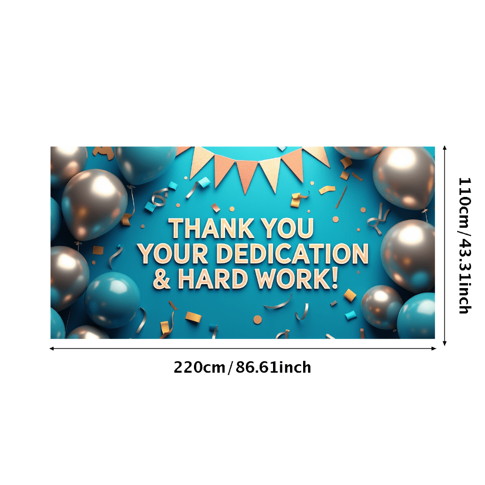 LUUFILx Teal Background Thank You Banner with Balloon Elements Party ...