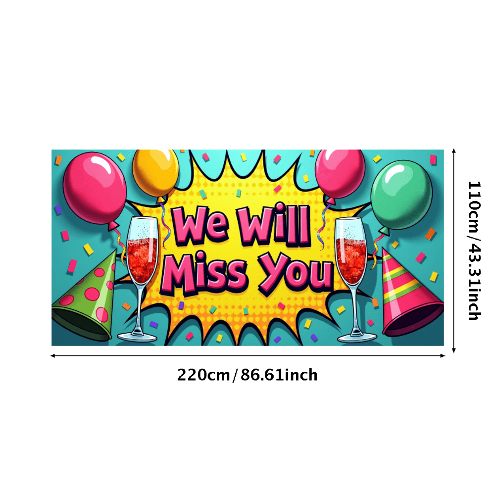 LUUFILx Teal Background We Will Miss You Banner Party Decoration with ...