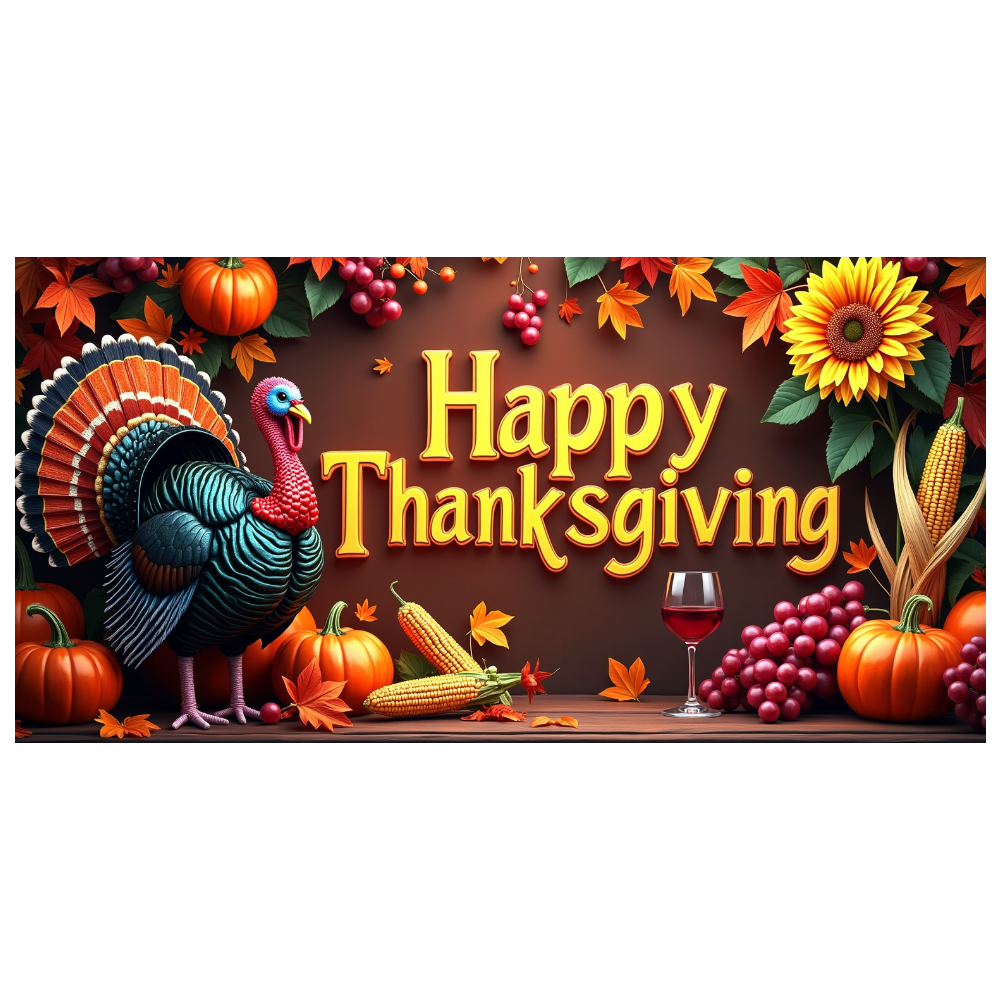 LUUFILx Thanksgiving Banner Autumn Harvest Pumpkin Scene Background ...