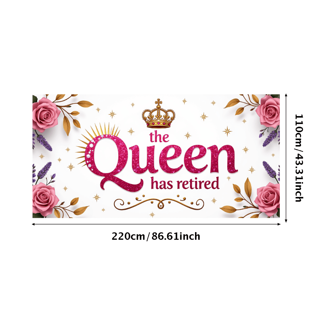 LUUFILx The Queen Has Retired Banner Retirement Party Supplies Event ...