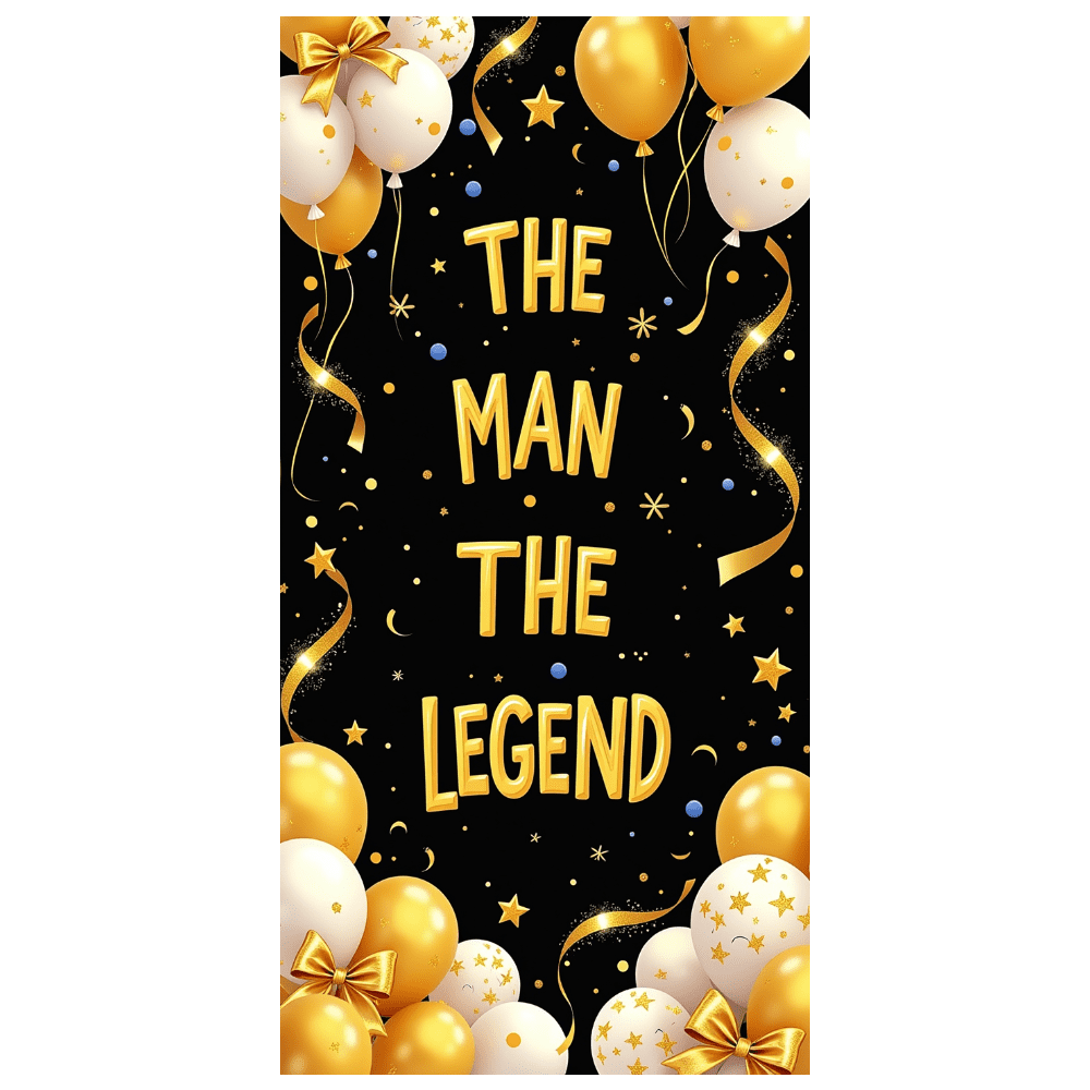 LUUFILx Themed Party Scroll Style Banner with Golden Stars and Ribbons ...