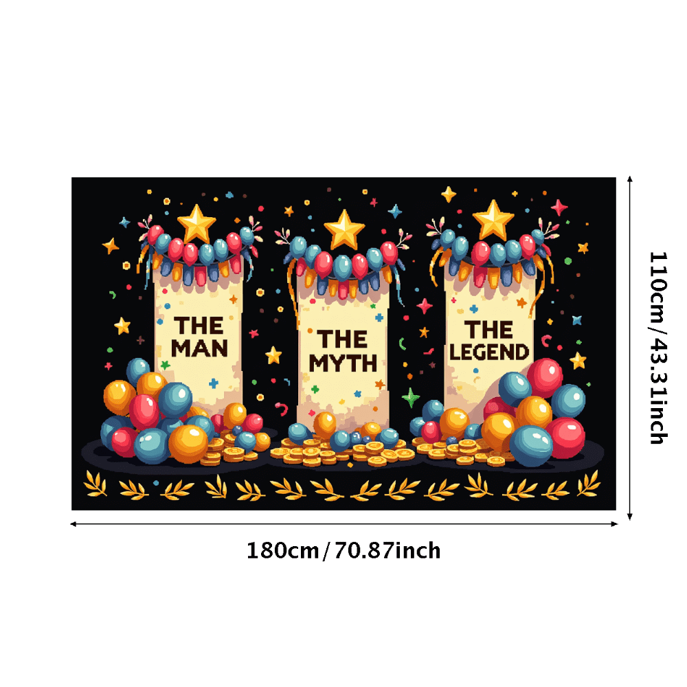 LUUFILx Themed Party Scroll Style Banner with Golden Stars and Ribbons ...