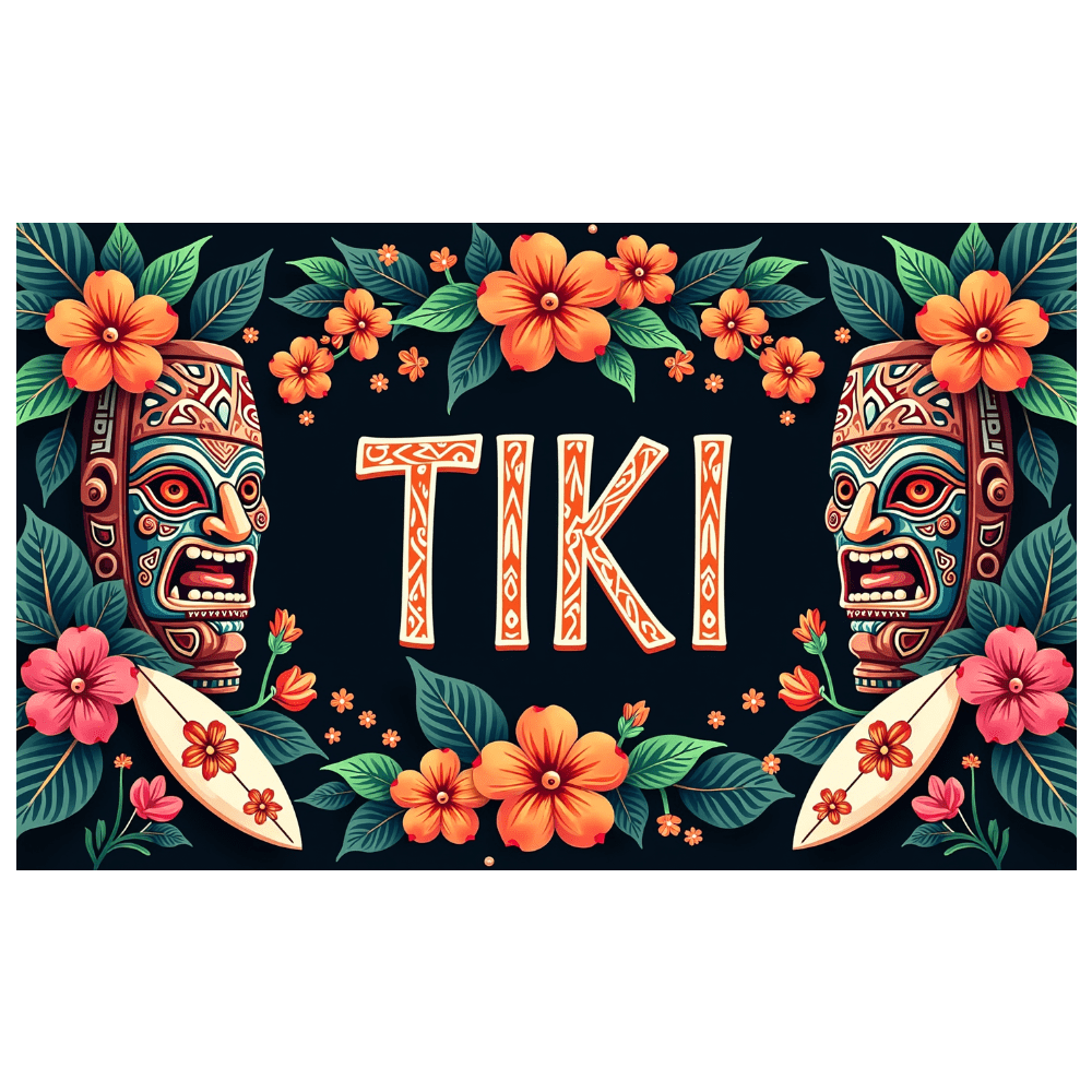 LUUFILx Tiki Backdrop Banner Luau Party Decoration Tropical Hawaiian ...