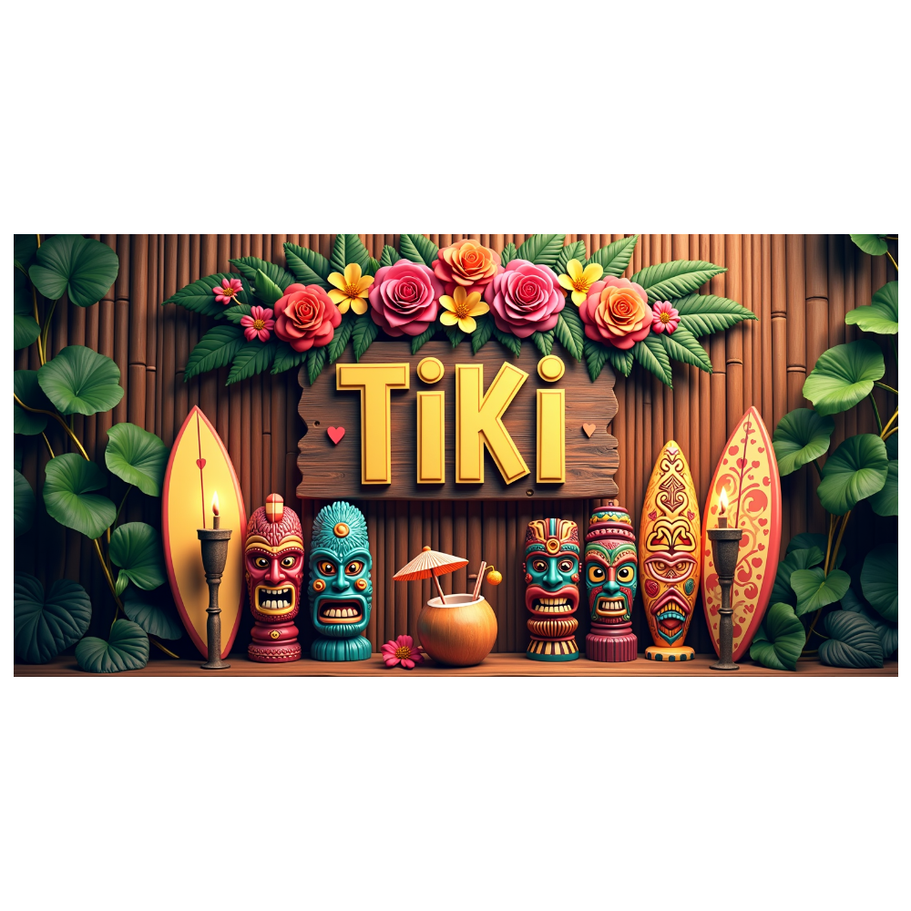 LUUFILx Tiki Banner Tropical Luau Decor Hawaiian Party Background ...