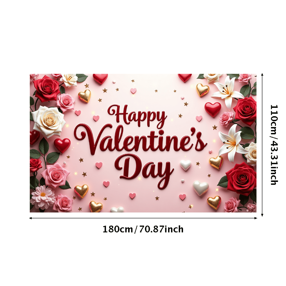 LUUFILx Valentine's Day Backdrop Decoration Indoor Outdoor Romantic ...