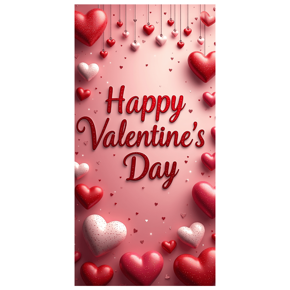 LUUFILx Valentine's Day Celebration Backdrop Heart Decorations Photography Props Romantic Party ...