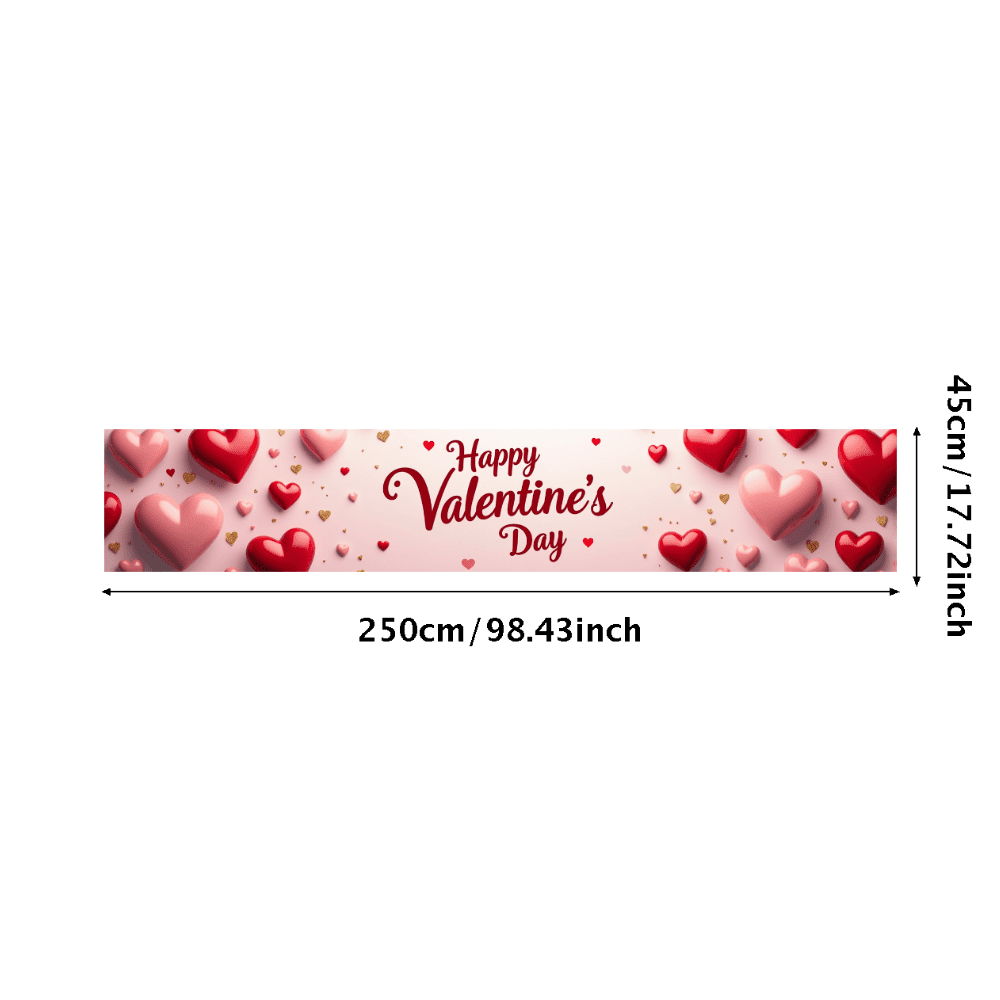 LUUFILx Valentine's Day Celebration Backdrop Heart Decorations Photography Props Romantic Party ...