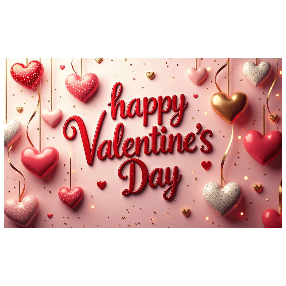 LUUFILx Valentine's Day Celebration Backdrop Heart Decorations Photography Props Romantic Party ...