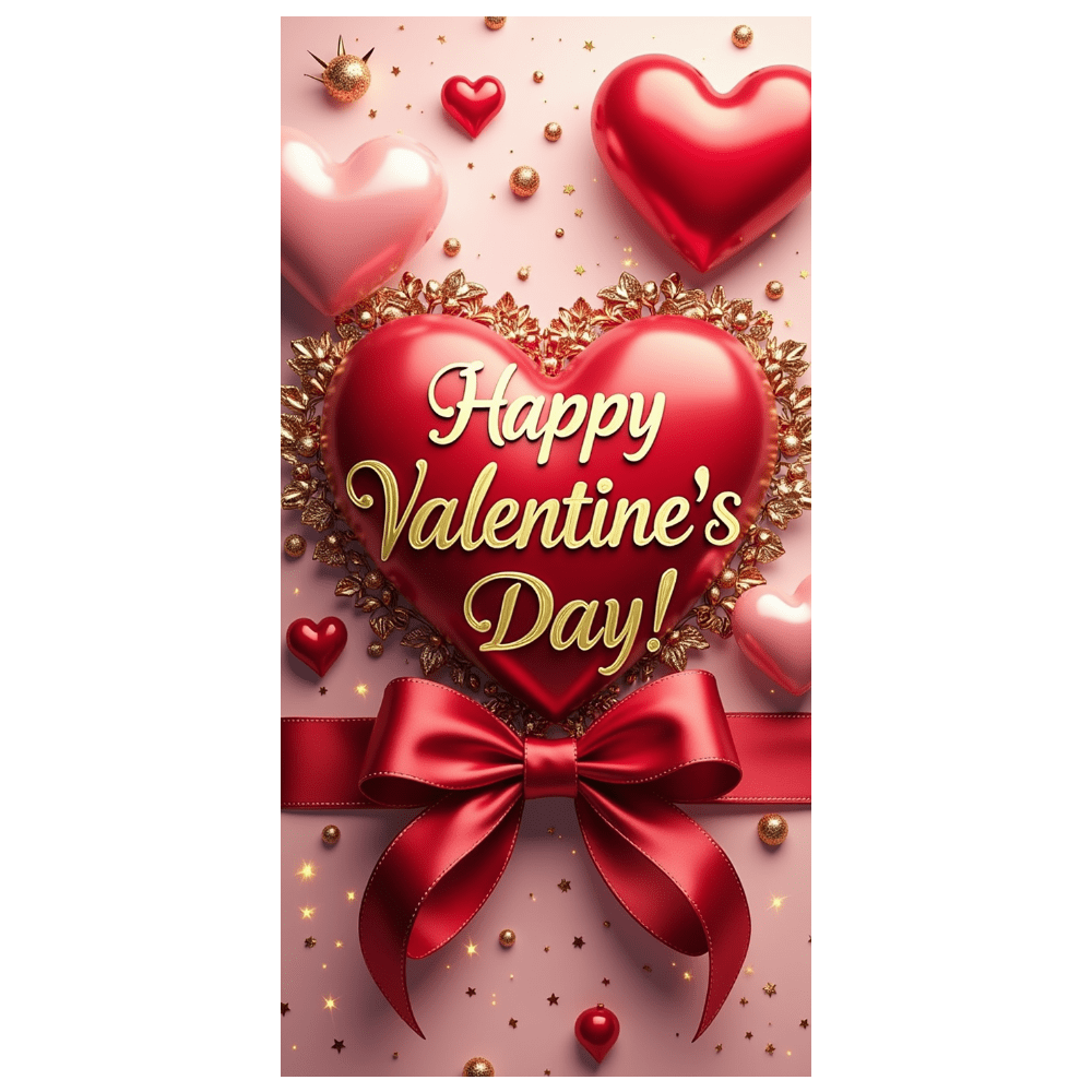 LUUFILx Valentine's Day Decoration Background Banner Romantic Party Supplies Backdrop Holiday ...