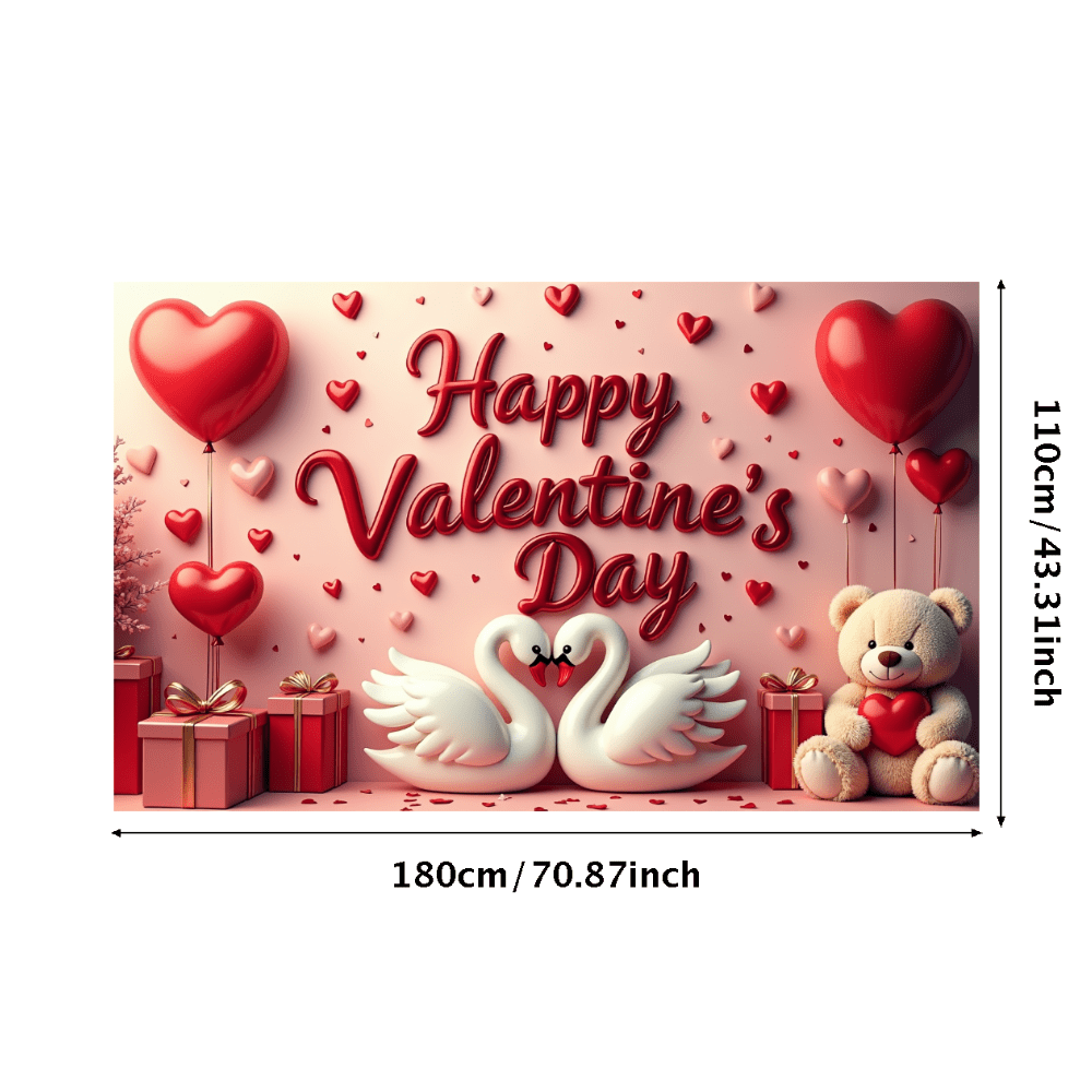 LUUFILx Valentine's Day Love Backdrop Cupid Heart Banner Wedding Party ...