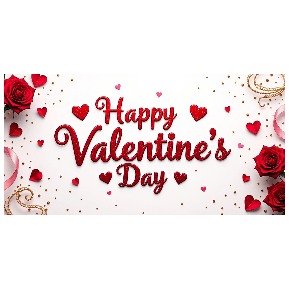 LUUFILx Valentine's Day Love Backdrop Cupid Heart Banner Wedding Party ...