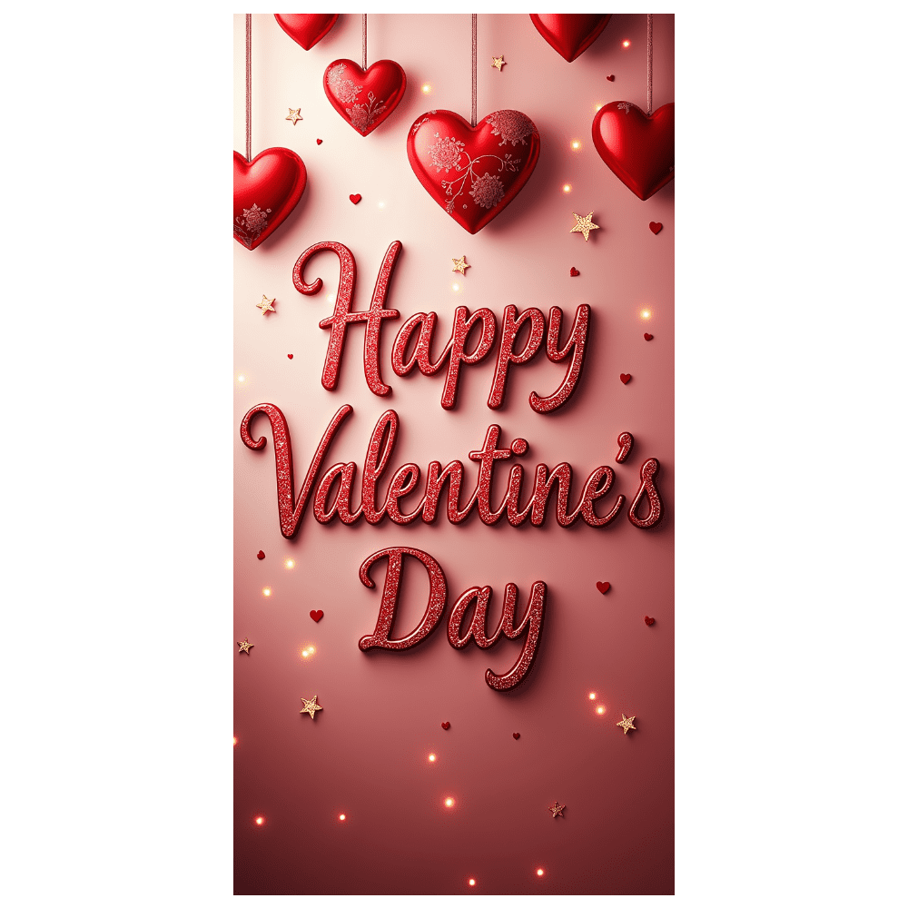 LUUFILx Valentine's Day Love Backdrop Cupid Heart Banner Wedding Party ...