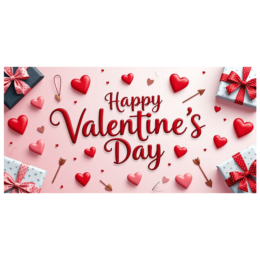 LUUFILx Valentines Day Backdrop Rose Heart Background Banner Romantic Decorations Party Supplies ...