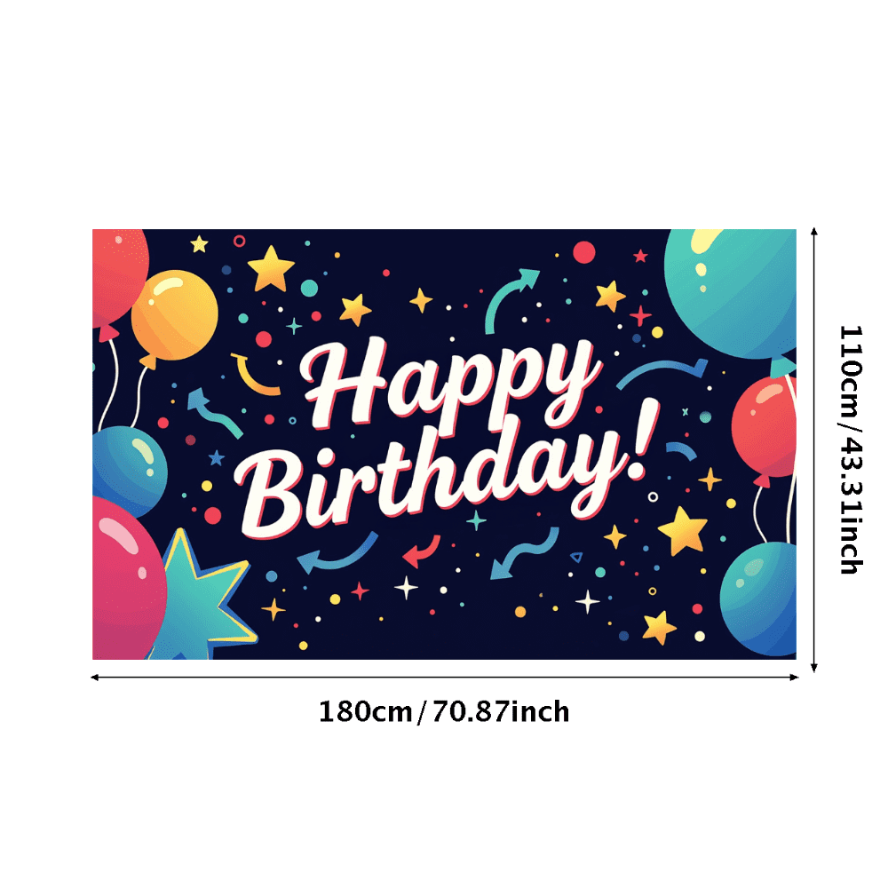 LUUFILx Vibrant Birthday Party Banner Birthday Decoration Backdrop ...